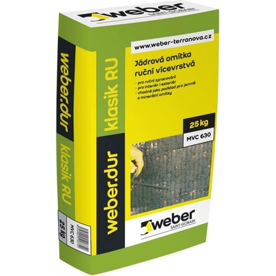 Weber weber.dur klasik RU jádrová omítka 4mm 25 kg - MVC 630 25 - Heureka.cz
