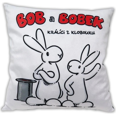 BoBa Studio Polštář Bob a Bobek bílá 30x30 od 259 Kč - Heureka.cz