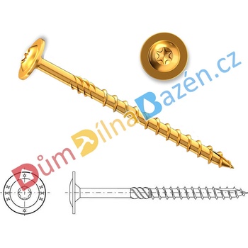 Hašpl Konstrukční vrut talířová hlava ø 8 TX40 ZŽ Rozměr: 8x280 od 16 Kč - Heureka.cz