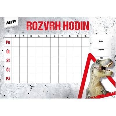 MFP Rozvrh hodin A5 násobilka vzorce vyjmenovaná slova T Rex - Heureka.cz