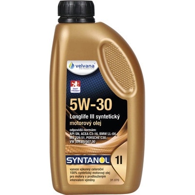 Velvana Syntanol Longlife III 5W-30 1 l od 178 Kč - Heureka.cz