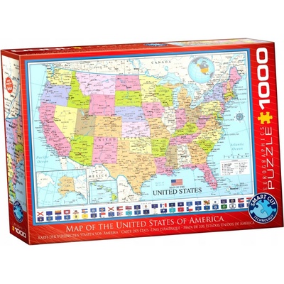 EuroGraphics Politická mapa USA 1000 dílků od 310 Kč - Heureka.cz