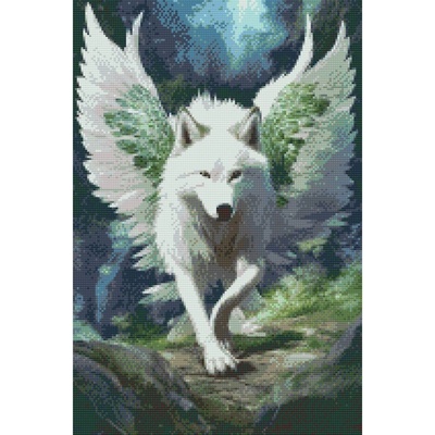 Vymalujsisam.cz Diamantové malování Andělský vlk 40 x 60 cm pouze ...