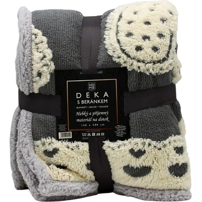 Home Elements Deka s beránkem jacquard vzor Srdce tmavě šedá 150x200 - Heureka.cz