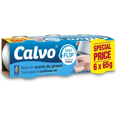 Calvo Easy flip Tuňák ve slunečnicovém oleji 6 x 65 g od 199 Kč ...
