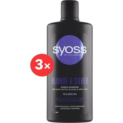 Syoss Blonde & Silver Shampoo 3 x 440 ml dárková sada od 137 Kč ...