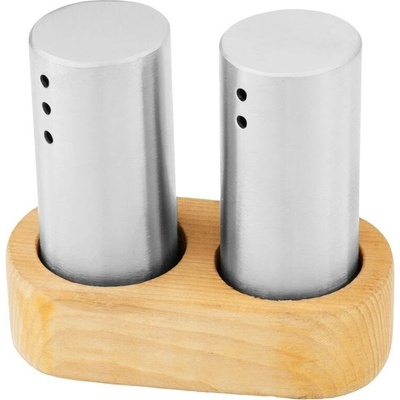 MagicHome Sada solnička a korenička MagicHome, drevený stojan, nerez od ...