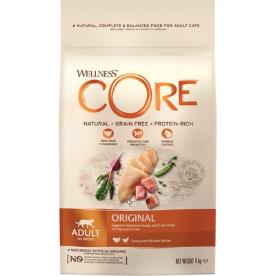 Wellness Core Cat Original Adult All Breeds krůta a kuře 4 kg od 778 Kč ...