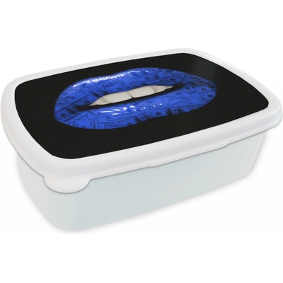 MuchoWow® Obedník Brotzeit Box na obed 11x17x6cm Rty - peniaze - modré ...