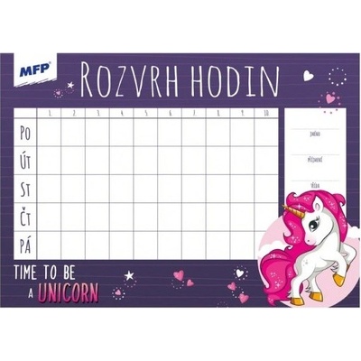 MFP Rozvrh hodin A5 násobilka vzorce vyjmenovaná slova jednorožec - Heureka.cz
