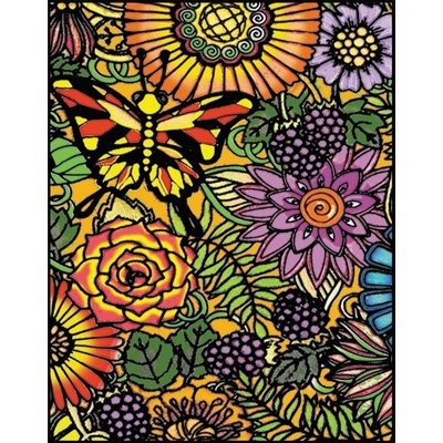 Omaľovánky Colorvelvet Zamatový obrázok Motýľ s kvetinami od 9,69 ...