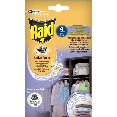 Raid Active Paper proti moliam aktívny záves čerstvé kvety 4 kusy ...