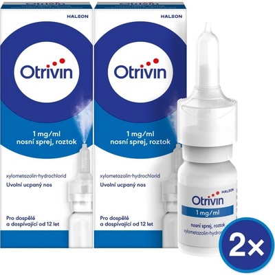 Otrivin 1mg/ml nosní sprej při léčbě ucpaného nosu 10 ml - balení 2 ks ...