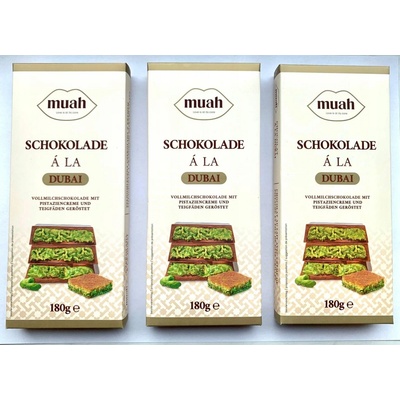 Muah Dubajská čokoláda Dubai Chocolate s Pistáciami a Kadayif 185 g od ...