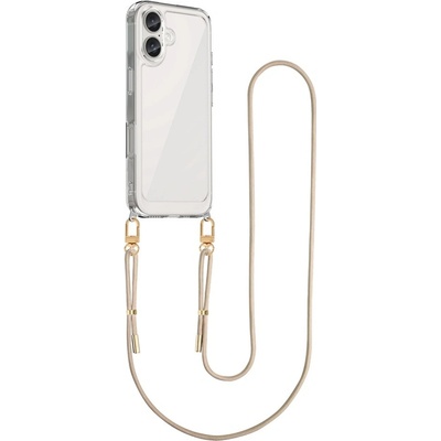 TopQ Esthetique pre iPhone 16 s béžovou šnúrkou priehľadný od 10,2 ...