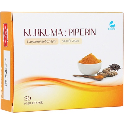 Setaria Kurkuma:Piperin 30 tablet od 174 Kč - Heureka.cz