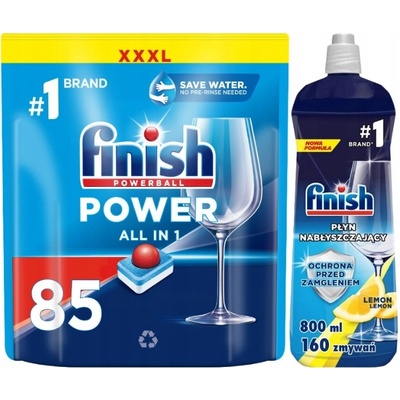 Finish Tablety do myčky Power All in 1 Fresh 85 ks + Leštidlo 800 ml ...