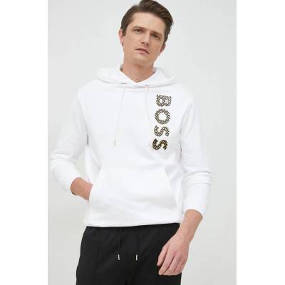 HUGO BOSS Памучен суичър boss в бяло с качулка с принт (50481746) от ...