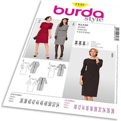 Strih Burda 7137 - Puzdrové šaty, šaty s golierom - Heureka.sk