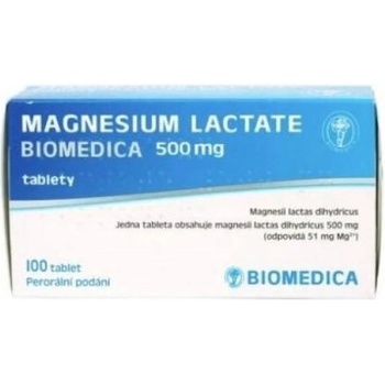 MAGNESIUM LACTATE BIOMEDICA POR 500MG TBL NOB 100 od 120 Kč - Heureka.cz