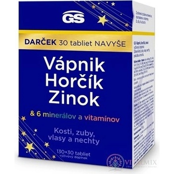 GS Vápník Hořčík Zinek inov.2024 130 + 30 tablet od 273 Kč - Heureka.cz