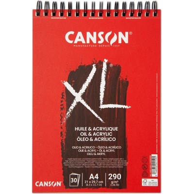 Canson Papír na olej a akryl XL Oil & Acrylic blok A4 290 g 30 listů ...