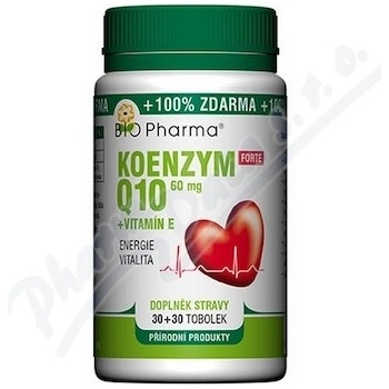 Bio-Pharma Koenzym Q10 Forte 60mg+Vit.E 30+30 tablet od 173 Kč - Heureka.cz