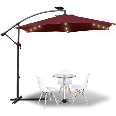 TolleTour 3,5m slunečník UV40+ Camping Pendulum Umbrella Pavilion LED ...