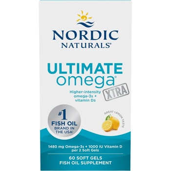 Nordic Naturals Ultimate Omega Xtra + Vitamín D3, 1480 mg + 1000 IU ...