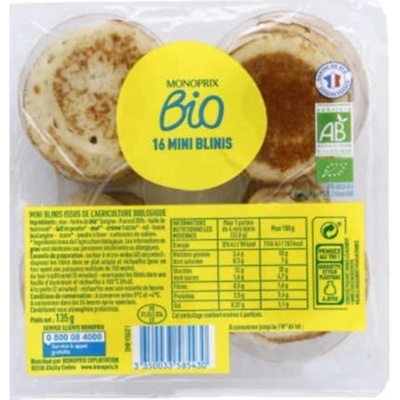 Monoprix Bio mini blini 16ks 135 g od 70 Kč - Heureka.cz