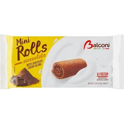 Balconi Mini rolls čokoládové 6 x 30 g - Heureka.cz