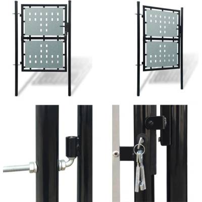 vidaXL Plotová brána (jednoduchá) černá 100x225 cm - Zahradní brána ...