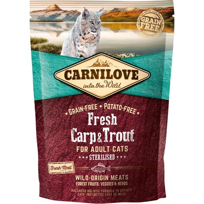 Carnilove Fresh Carp & Trout for Adult Cats Sterilized 0,4 kg od 98 Kč ...