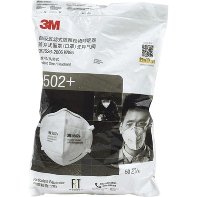 3M respirátor 9502+ respirátor FFP2 bez výdechového ventilu 50 ks ...
