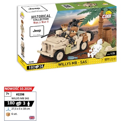 COBI 2298 World War II 1:35 Americký terénní automobil Jeep Willys MB ...