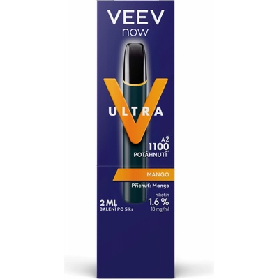 Veev Now Ultra Mango 18 mg 1100 potáhnutí 5 ks od 749 Kč - Heureka.cz