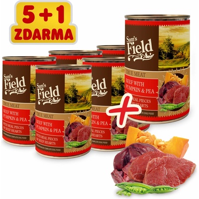 Sam's Field Adult True Beef with Pumpkin & Pea 6 x 400 g od 215 Kč ...