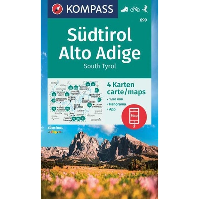 Südtirol, Alto Adige, Jižní Tyrolsko - set 4 map (Kompass 699 ...