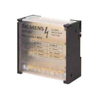 SENTRON 4P 80A 500V 1x6-16mm2 + 8x4-10mm2 DIN distribuční blok 5ST2501 ...