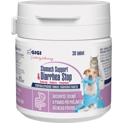 GIGI Stomach Support&Diarrhea Stop pro malé psy & kočky 30 tablet od ...