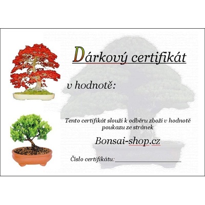 Darčekový poukaz na bonsaje v hodnote 120 € od 126,09 € - Heureka.sk