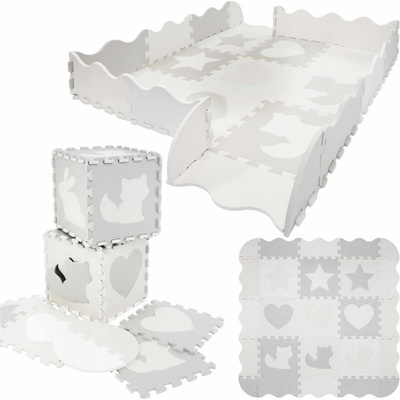 4FIZJO Penová puzzle vzdělávacie 36ks. XXL bielo šedé - Heureka.sk