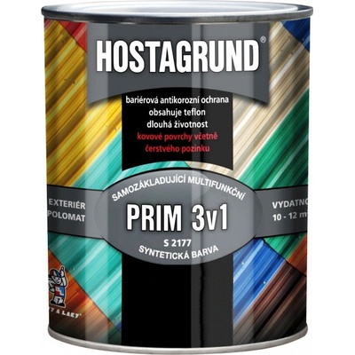 Barvy a laky Hostivař Antikorozní barva HOSTAGRUND PRIM 3v1 S2177 4 L 0570 (RAL 6005) zelená ...