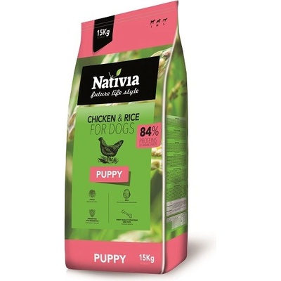 Nativia Puppy Chicken & Rice 15 kg od 976 Kč - Heureka.cz