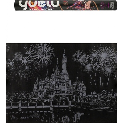 Škrábací obrázek rytinový Disneyland 75x52cm set s rydlem a doplňky od ...