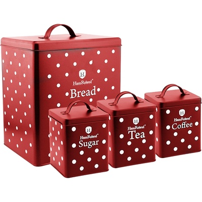 Haus Roland Chlebník + 3 dózy, červený s bílými puntíky - Heureka.cz