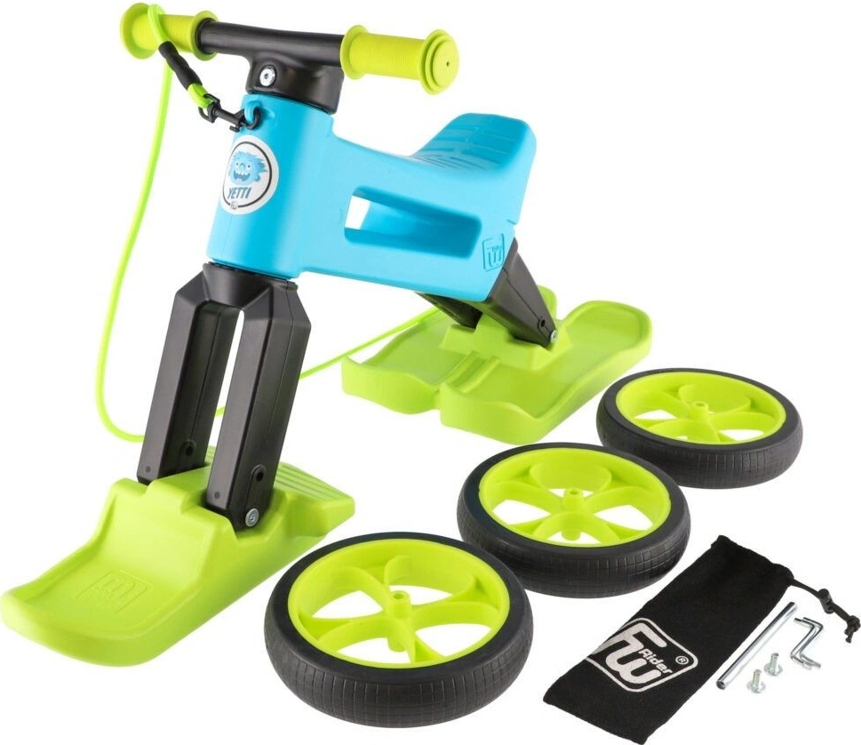 FUNNY WHEELS Rider SuperSport YETTI 3v1 modré světlé/limetkové s ...