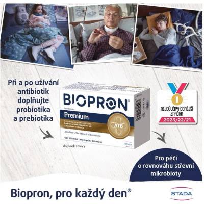 Biopron Premium probiotika a prebiotika při a po užívání antibiotik 30 tobolek od 249 Kč ...