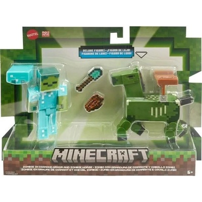 Mattel Minecraft Figure 2pack Zombie in diamond armor and zombie horse ...