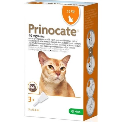 Prinocate cat 4mg spot-on sol 3x0,4ml-malé kočky a fretky(do 4kg ...